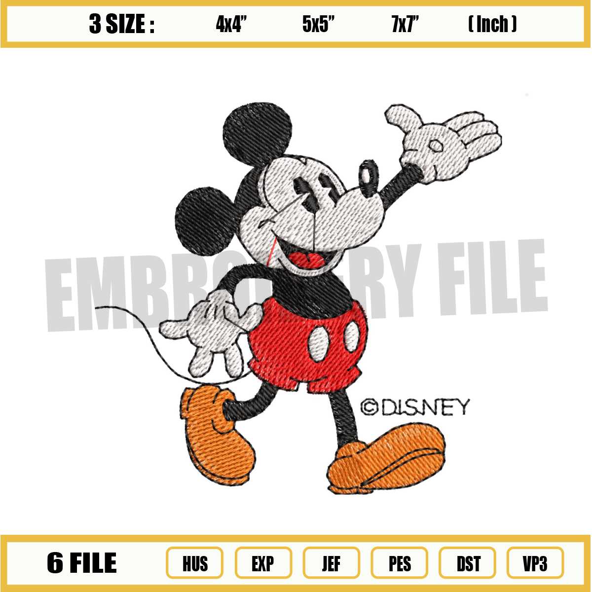 Disney Embroidery Mickey Design ,png | Inspire Uplift