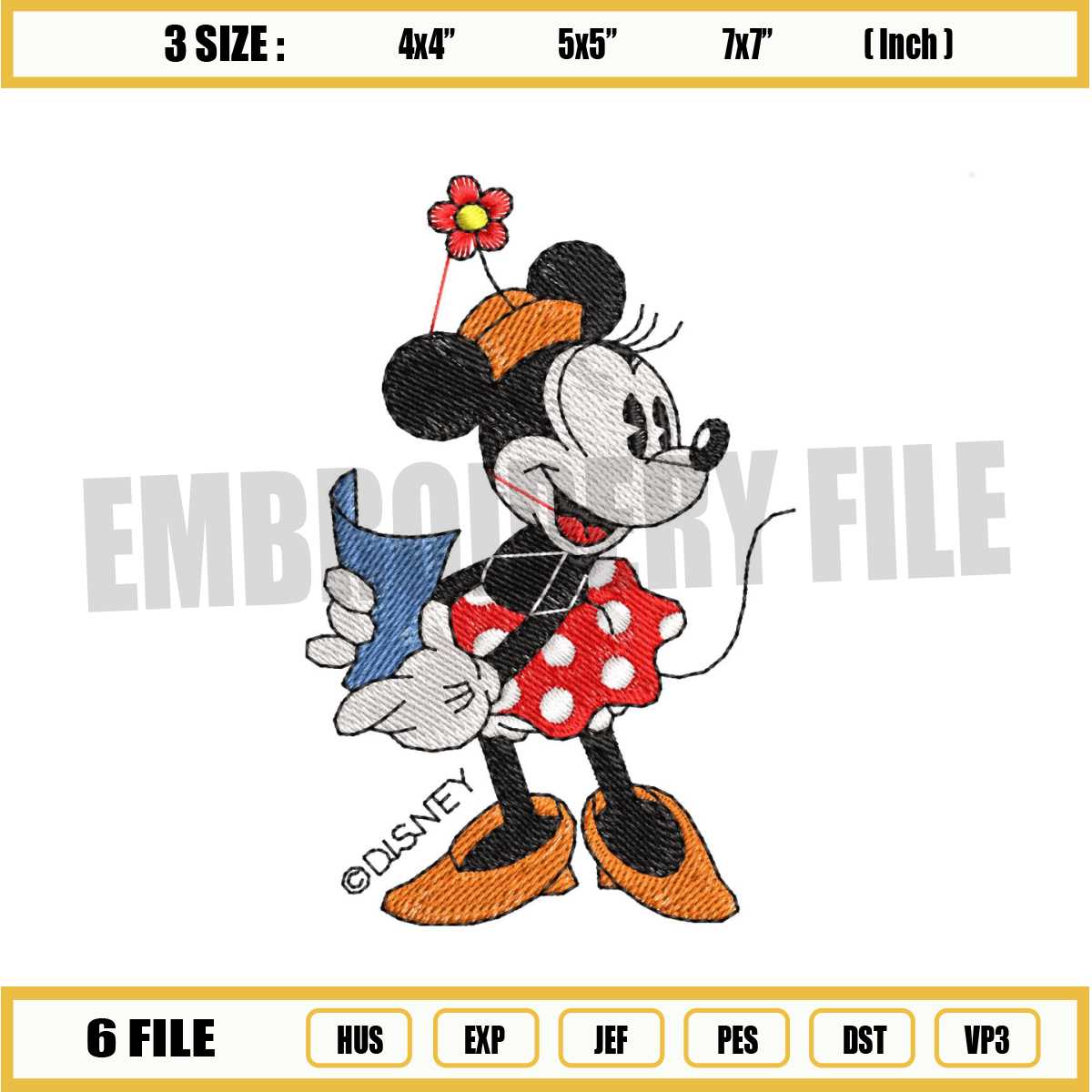 Disney Minnie Embroidery Design ,png | Inspire Uplift