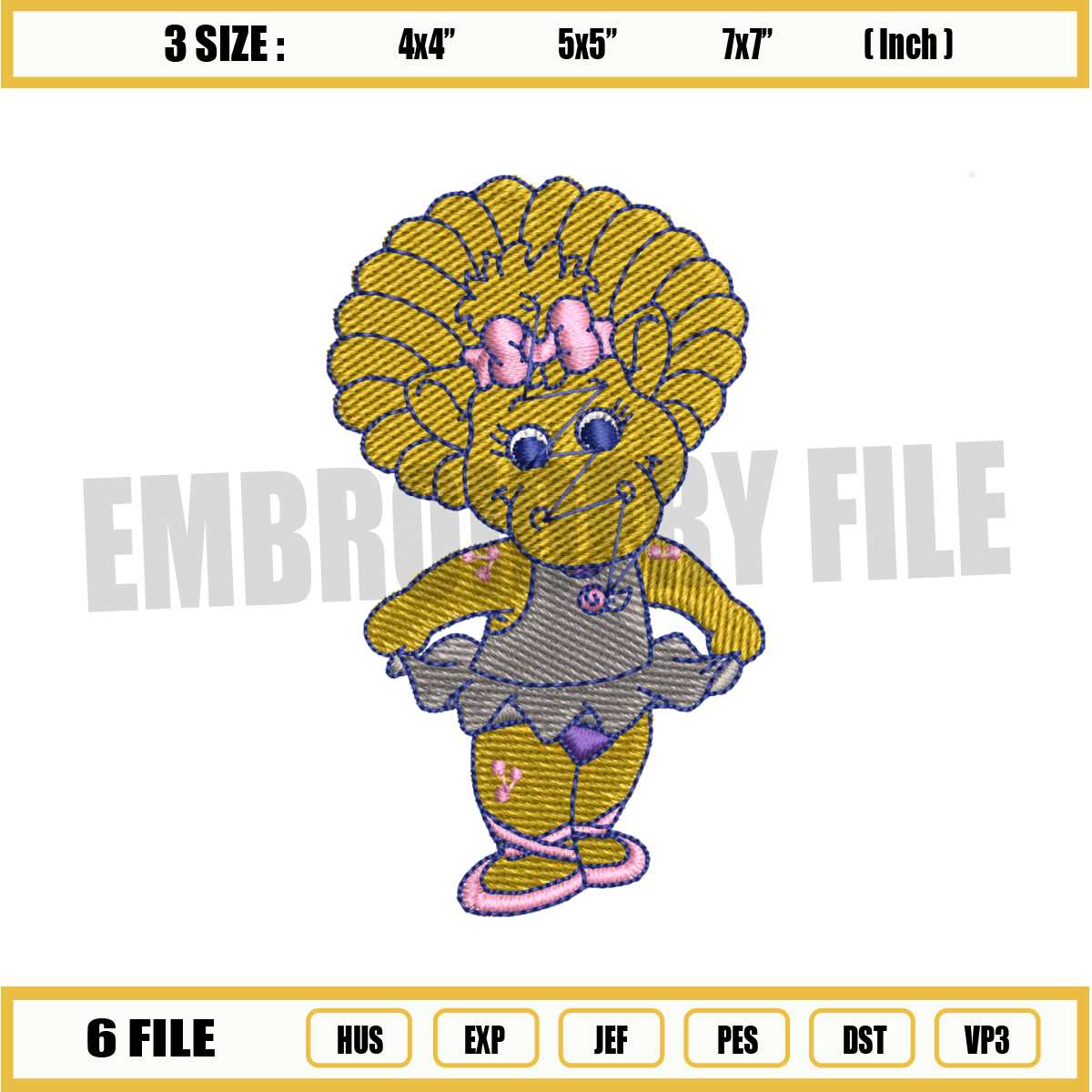 Ballet Girl Baby Bop Embroidery Png | Inspire Uplift