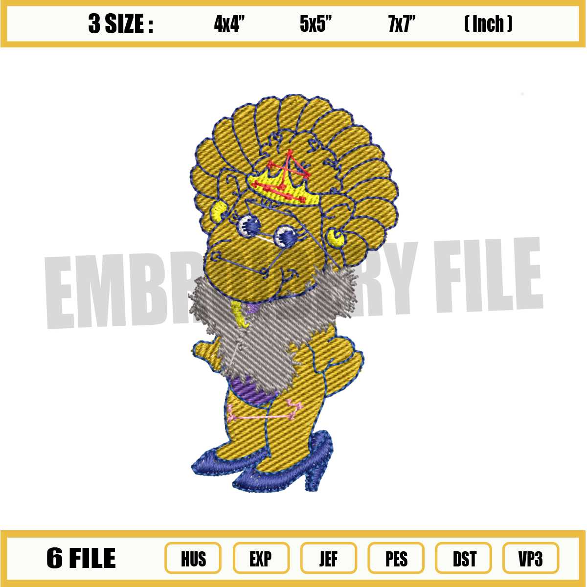 Queen Lady Baby Bop Embroidery Png - Inspire Uplift