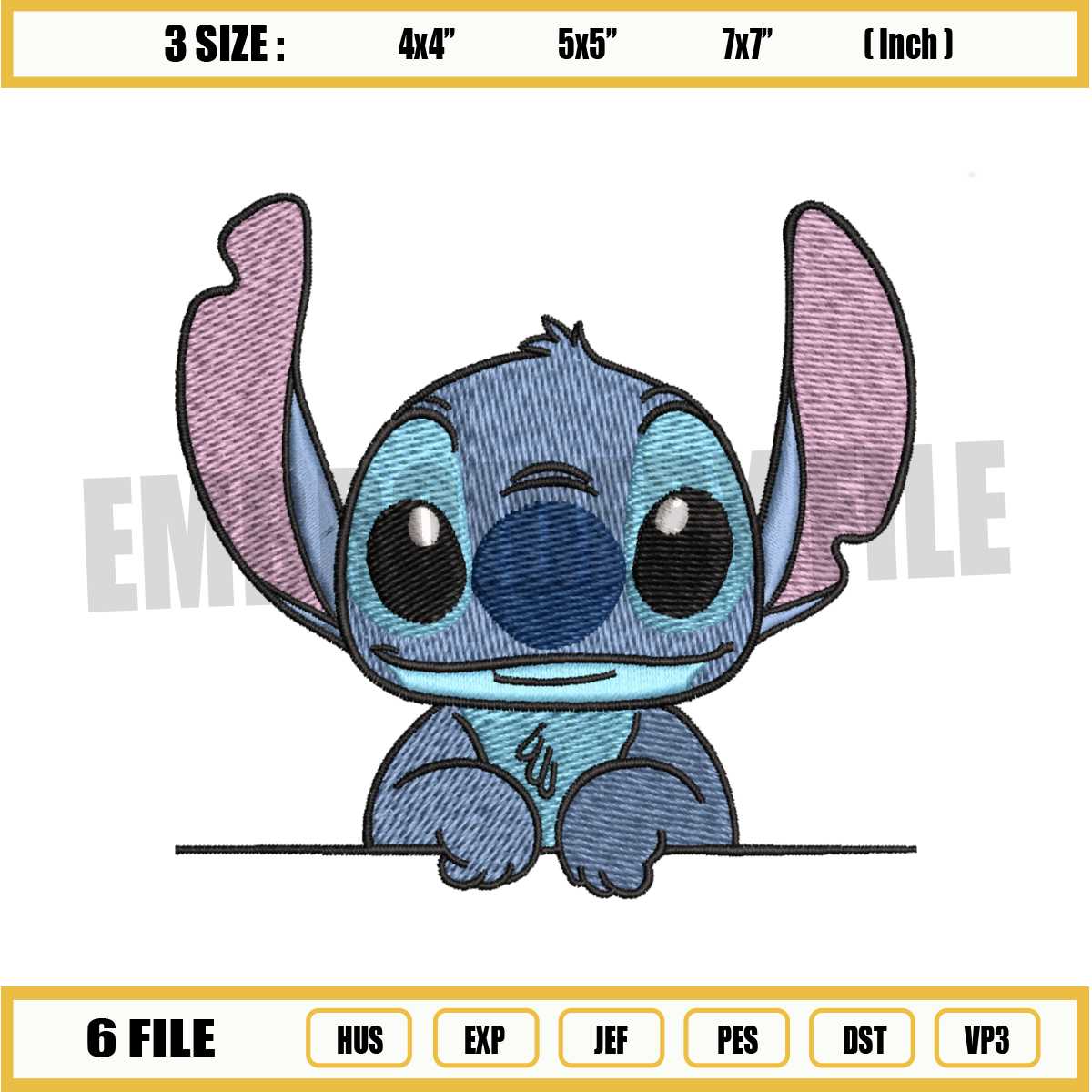 Cute Stitch Face Machine Embroidery Png | Inspire Uplift