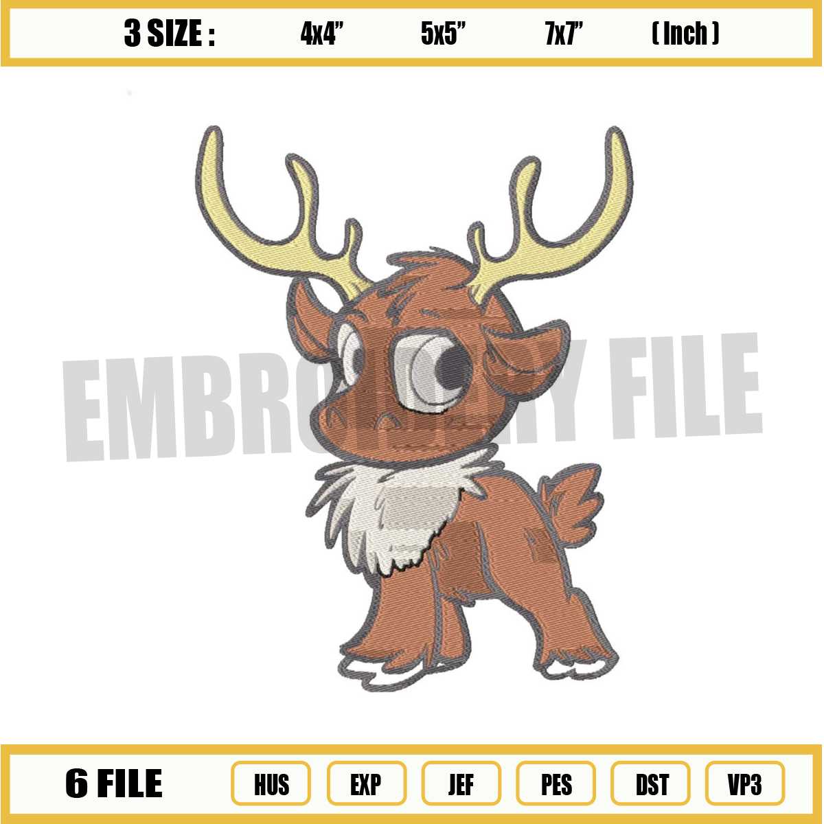 Chibi Sven Reindeer Frozen Embroidery Png | Inspire Uplift