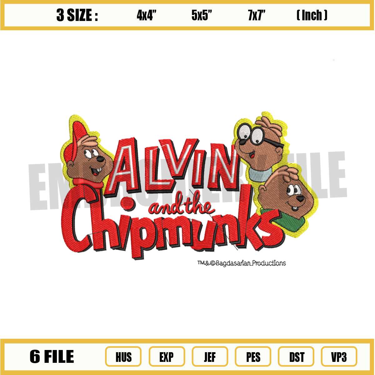 Alvin and The Chipmunks Logo Embroidery Png | Inspire Uplift