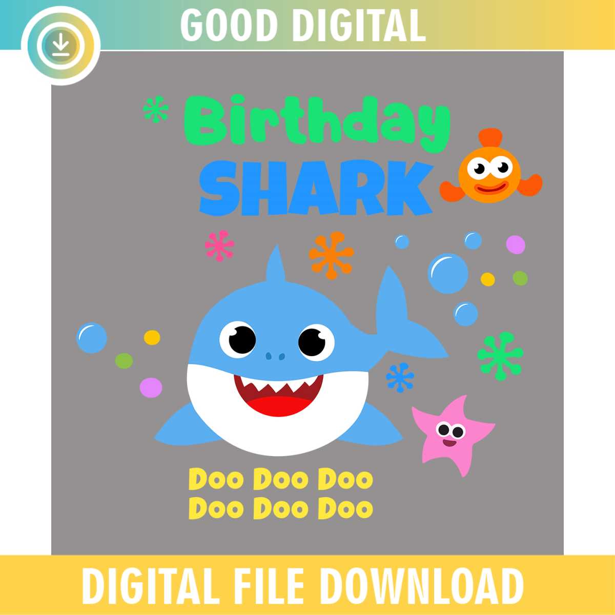 Birthday Baby Shark Blue Doo Doo SVG | Inspire Uplift