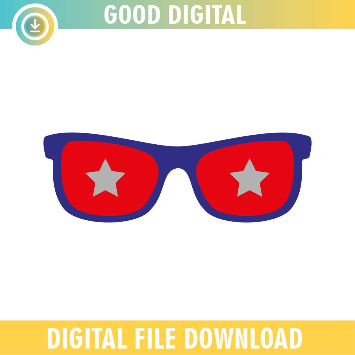 4th Of July Star Glasses Vector SVG | Inspire Uplift
