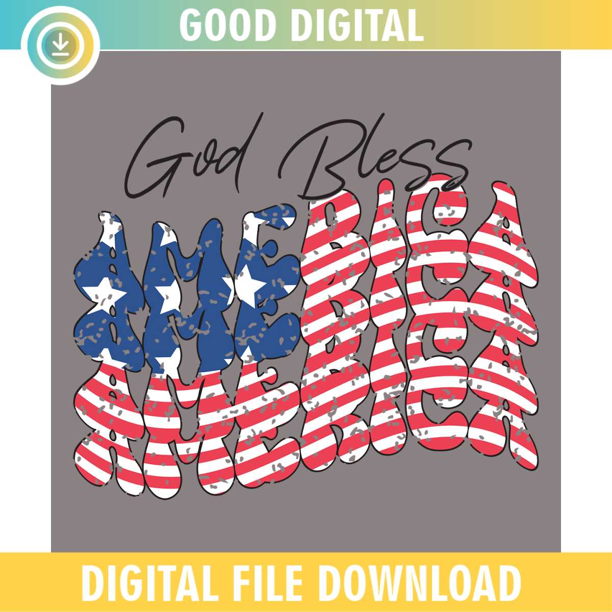 God Bless America 4th Of July Patriotic Flag SVG | Inspire Uplift