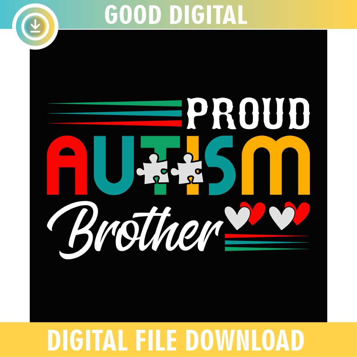 Proud Autism Awareness Brother Love PNG | Inspire Uplift