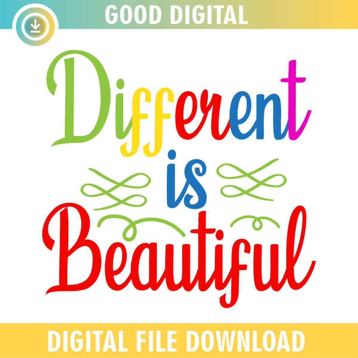 Different Is Beautiful Autism Awareness Day SVG | Inspire Uplift