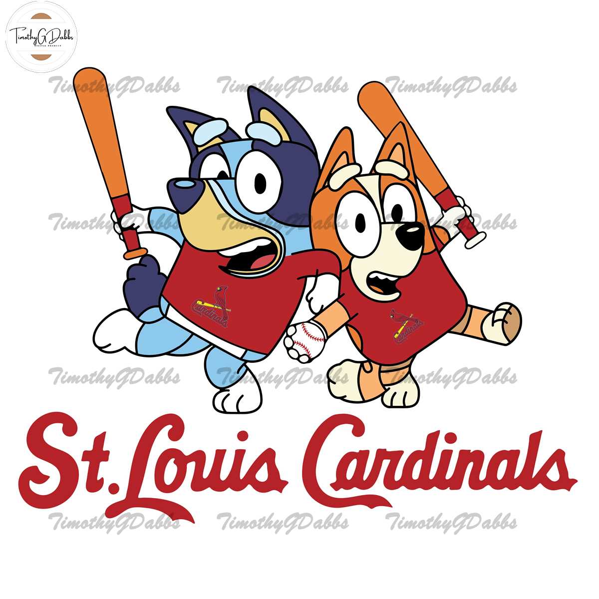 Bluey St Louis Cardinals Baseball | Inspire Uplift