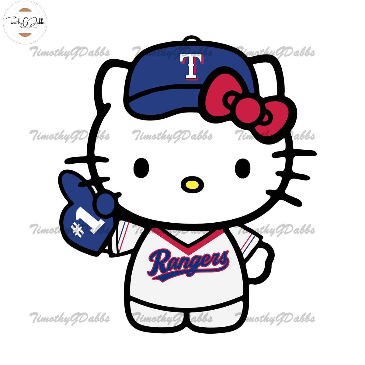 Hello Kitty Texas Rangers SVG, Texas Rangers Baseball | Inspire Uplift