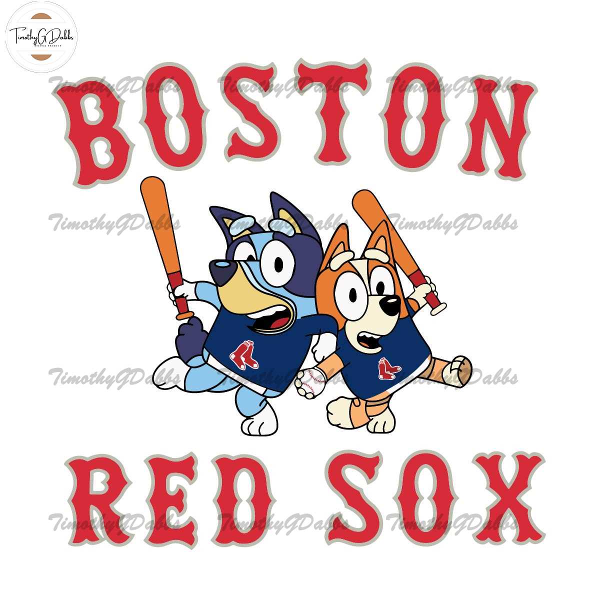 Bluey Boston Red Sox Baseball | Inspire Uplift
