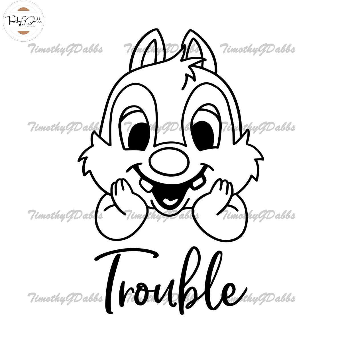 Disney Chip and Dale Trouble Chip SVG | Inspire Uplift
