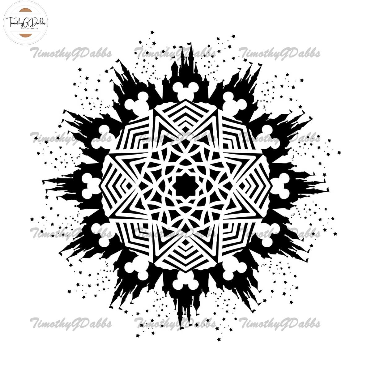 Mandala Pattern Mickey Mouse SVG | Inspire Uplift