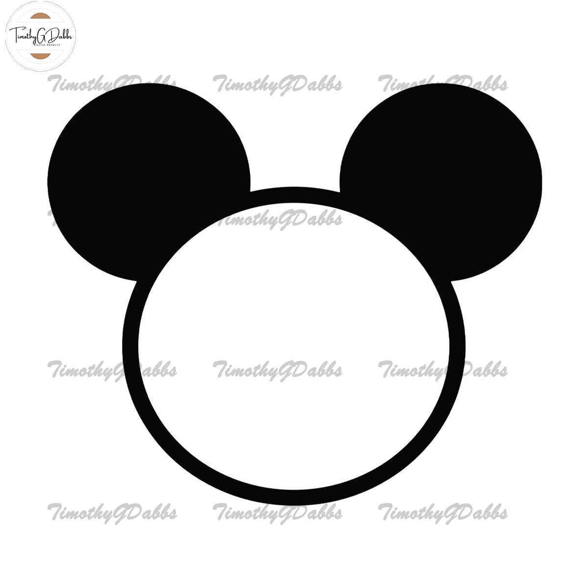 Black White Magic Mickey Mouse Head SVG | Inspire Uplift