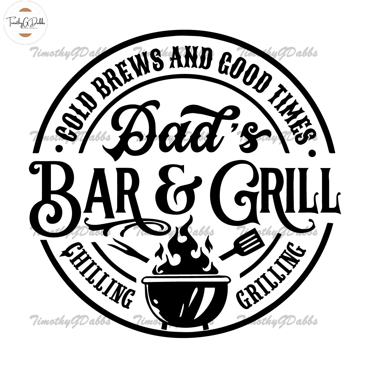 Round Dad'S Bar And Grill Svg, Grilling Svg, Bbq Svg, Dad'S | Inspire ...