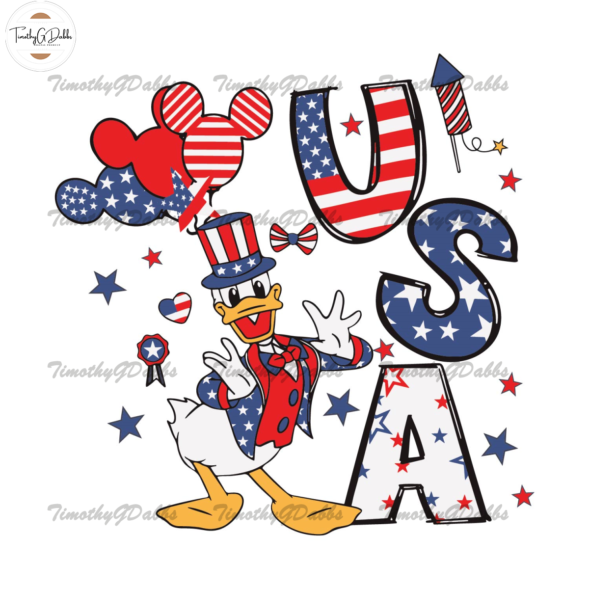 USA Donald Duck SVG, Disney Friends Happy 4th Of July SVG, D | Inspire ...