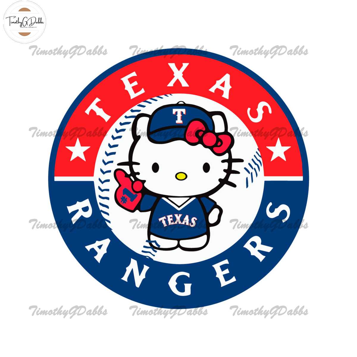 Texas Rangers Hello Kitty Svg Baseball File Download | Inspire Uplift