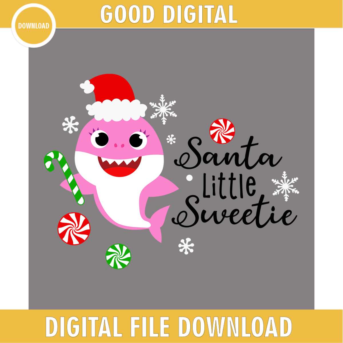 Santa Little Sweetie Christmas Santa Baby Shark SVG | Inspire Uplift