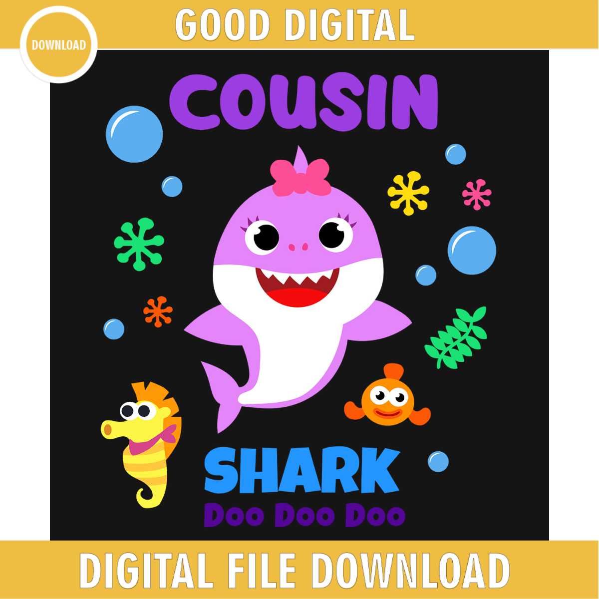 Cousin Little Baby Shark Doo Doo SVG | Inspire Uplift