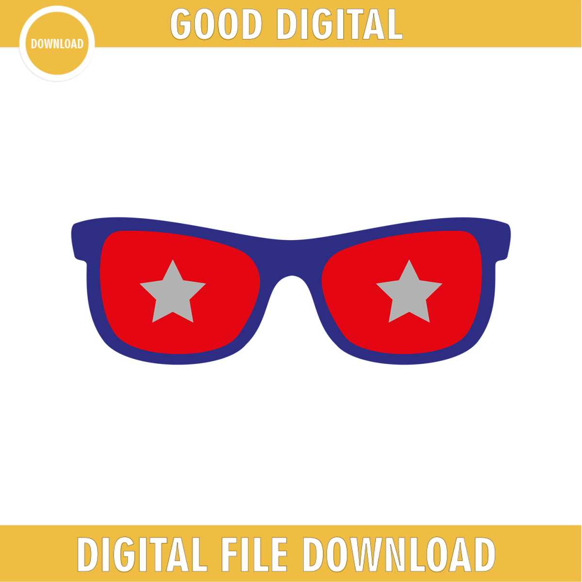 4th Of July Star Glasses Vector SVG | Inspire Uplift