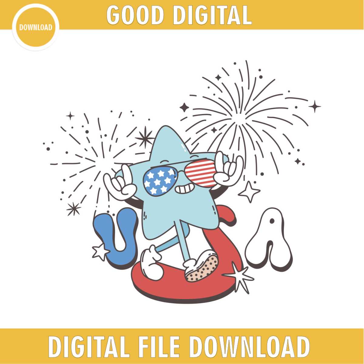 USA 4th Of July Patriotic Walking Star SVG | Inspire Uplift