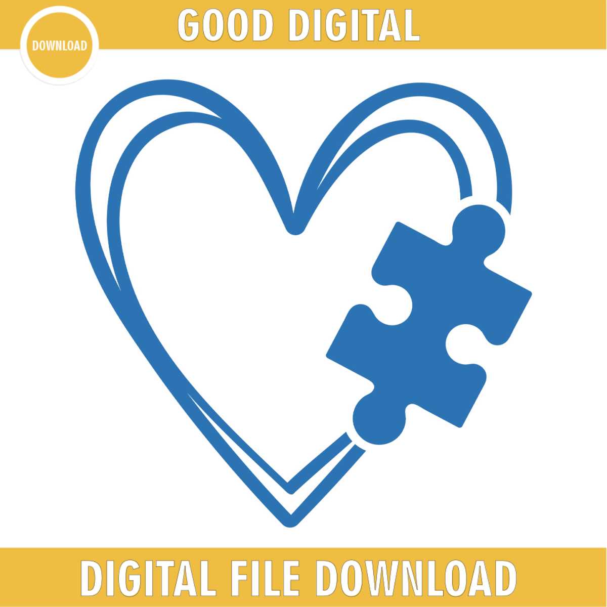Autism Heart Blue Color Puzzle Clipart SVG | Inspire Uplift