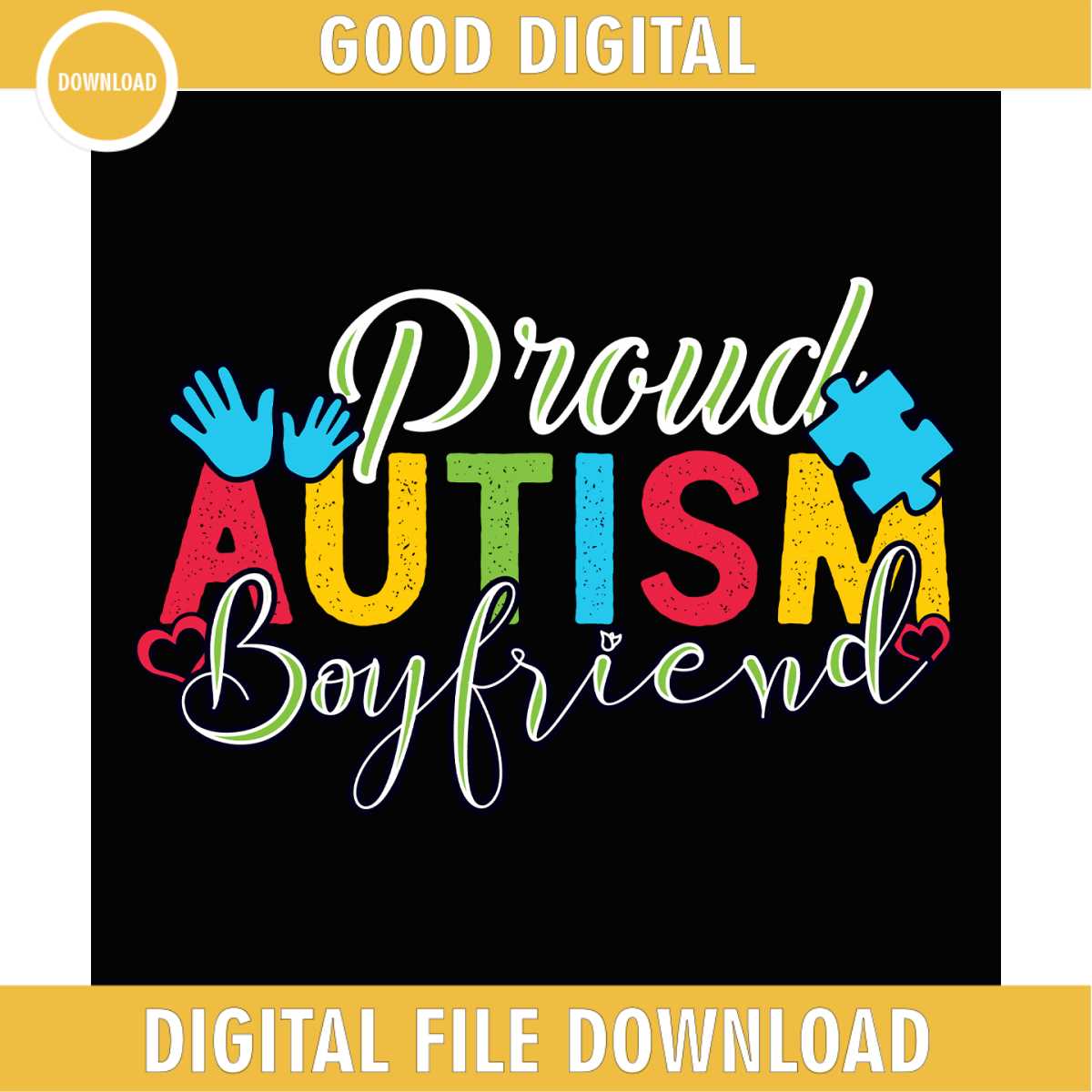 Proud Autism Boyfriend Happy Awareness Day PNG | Inspire Uplift