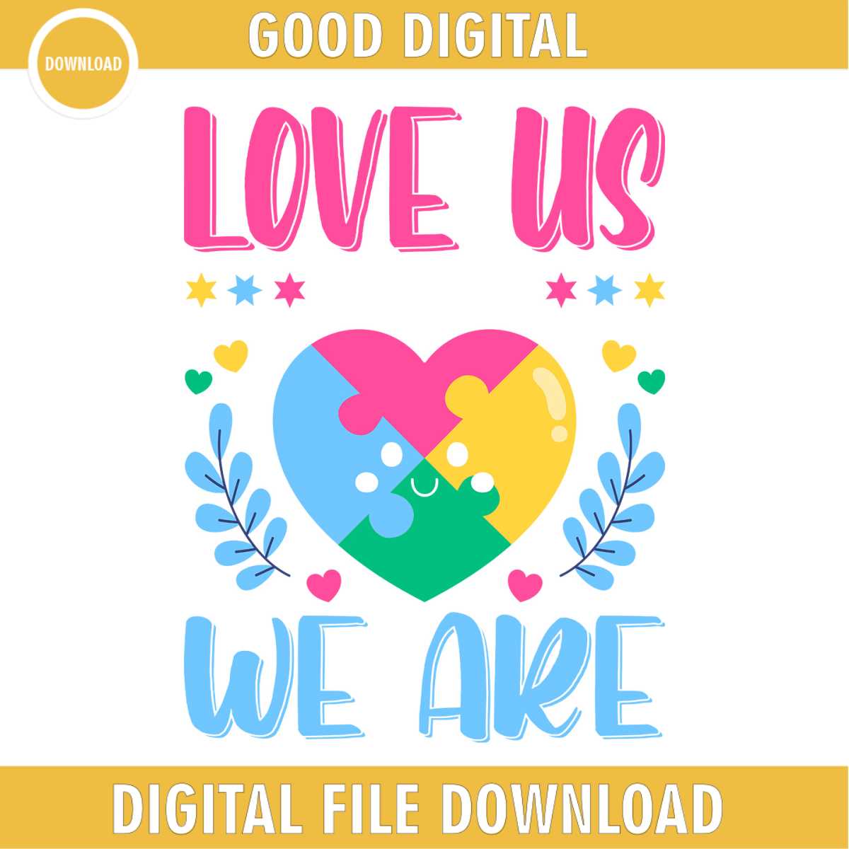Love Us We Are Autism Awareness Puzzle SVG | Inspire Uplift