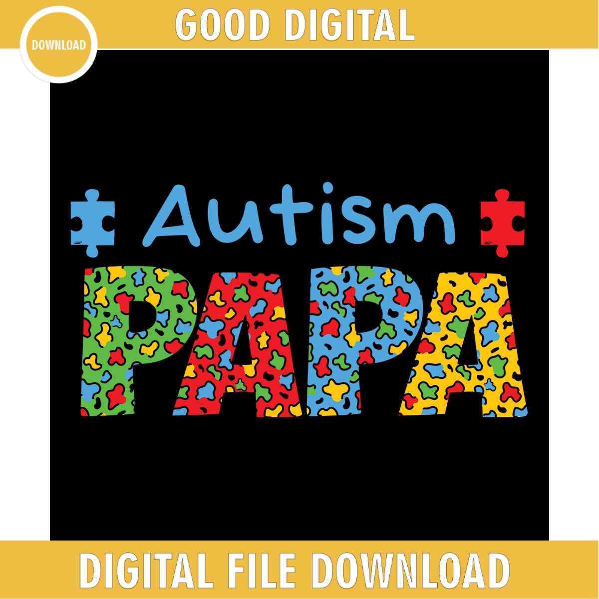 Autism Papa Autism Puzzle Doodle SVG | Inspire Uplift