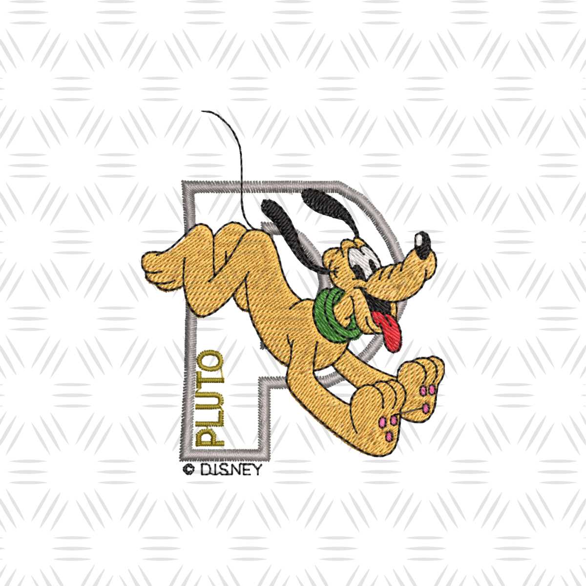 Alphabet Badge Pluto Dog Disney Embroidery - Inspire Uplift