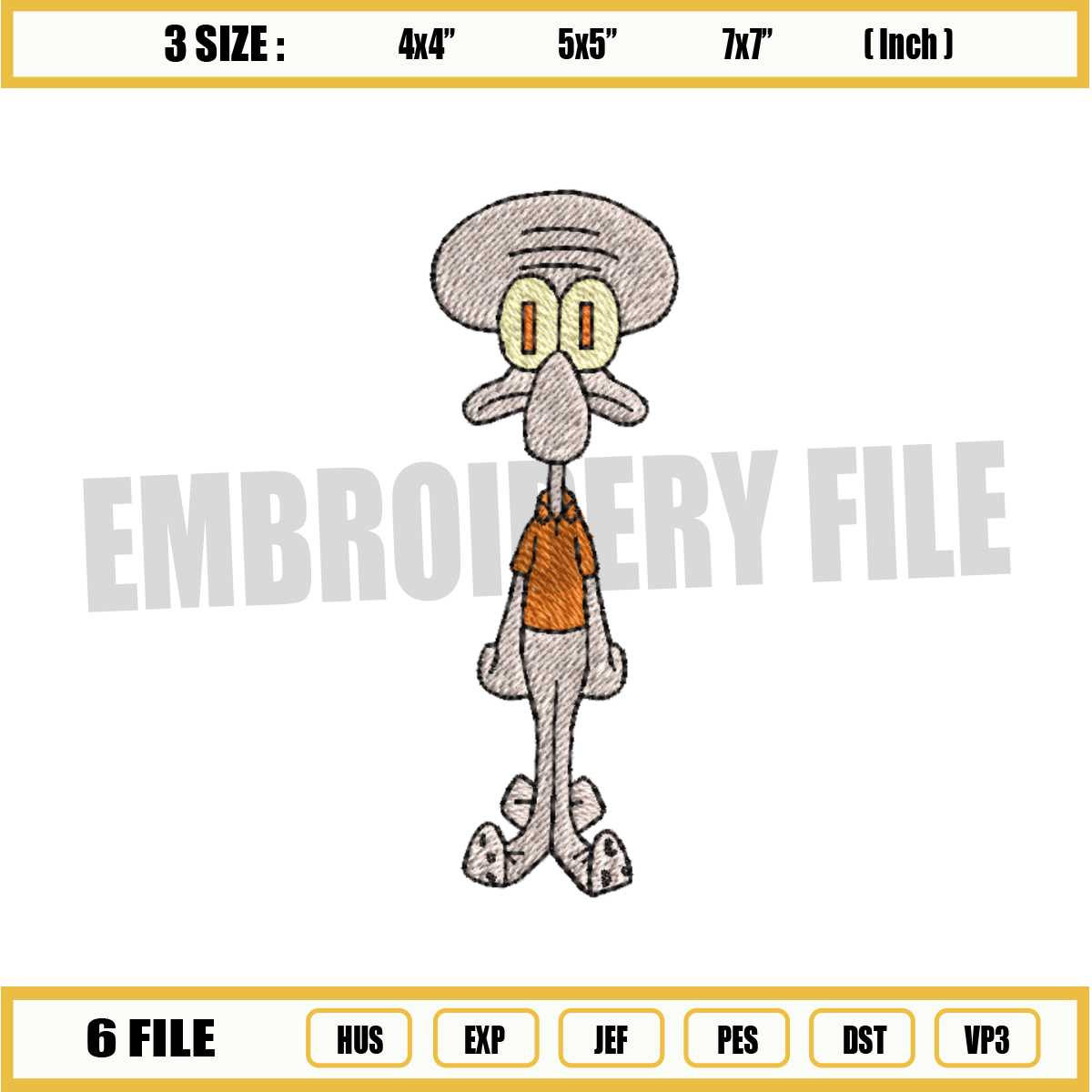 Squidward Tentacles Embroidery Png | Inspire Uplift
