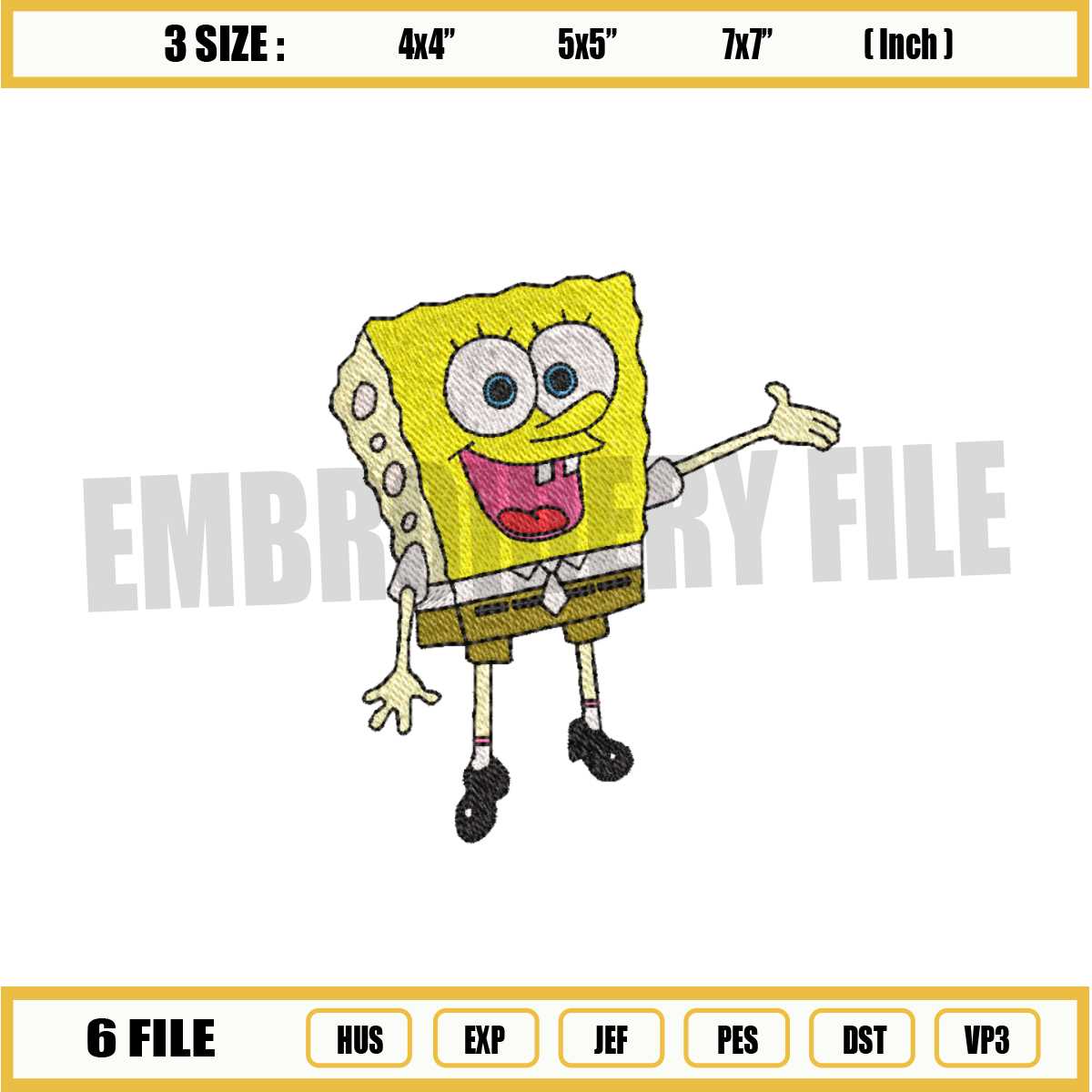 SpongeBob SquarePants Embroidery Png | Inspire Uplift