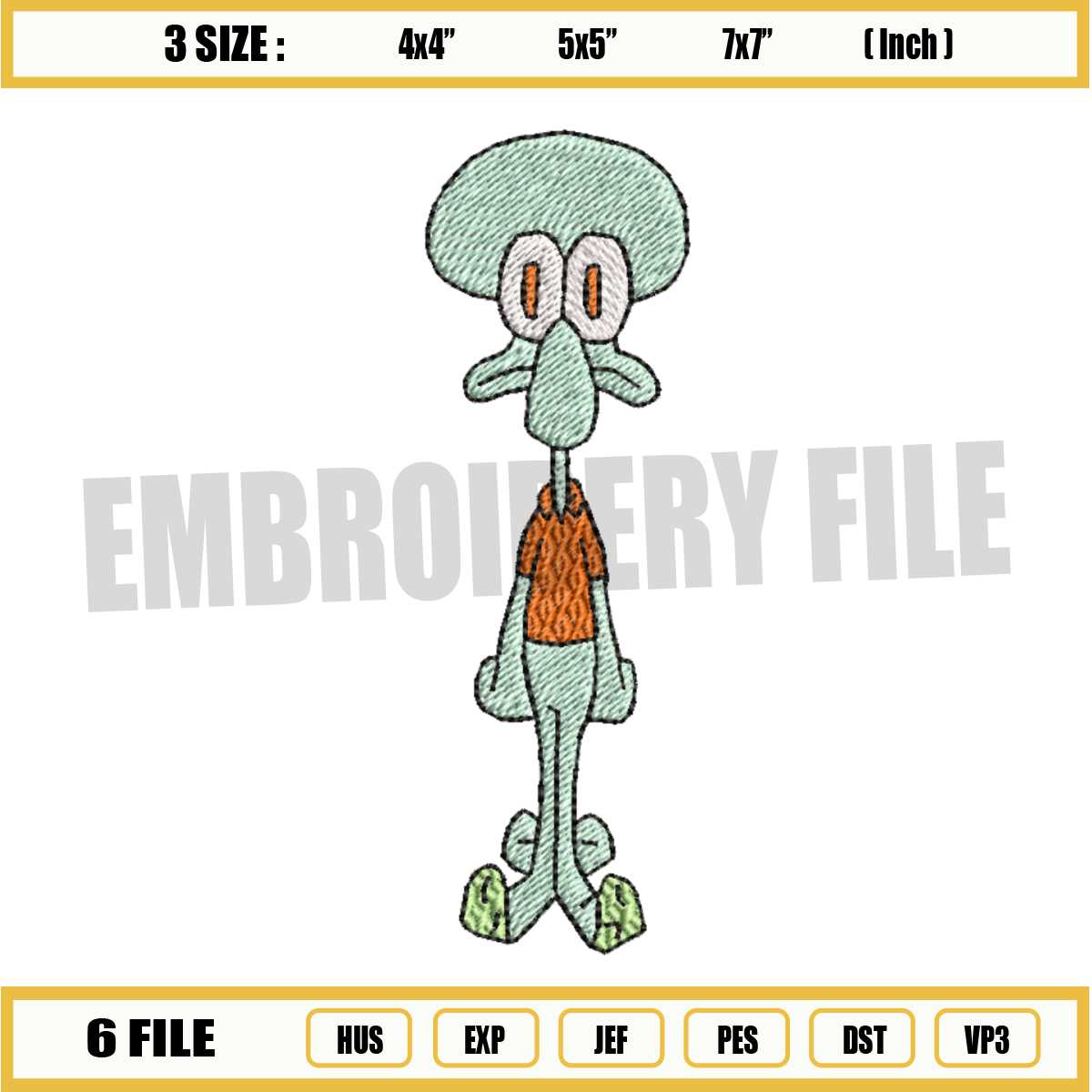 Squidward Tentacles Idea Embroidery Png | Inspire Uplift