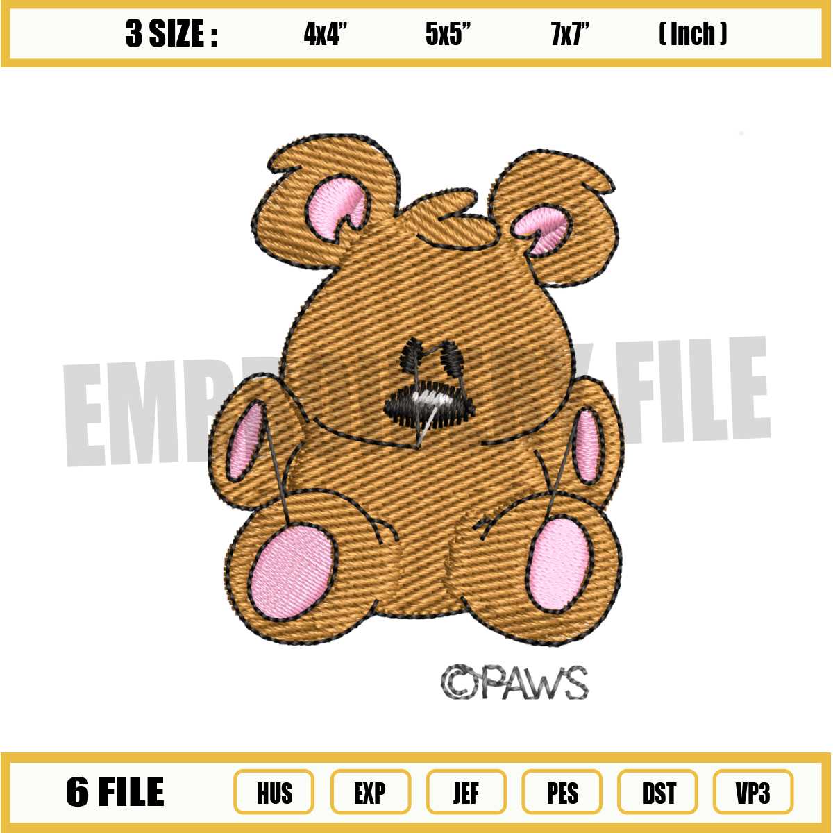Pooky Teddy Bear Embroidery Png | Inspire Uplift