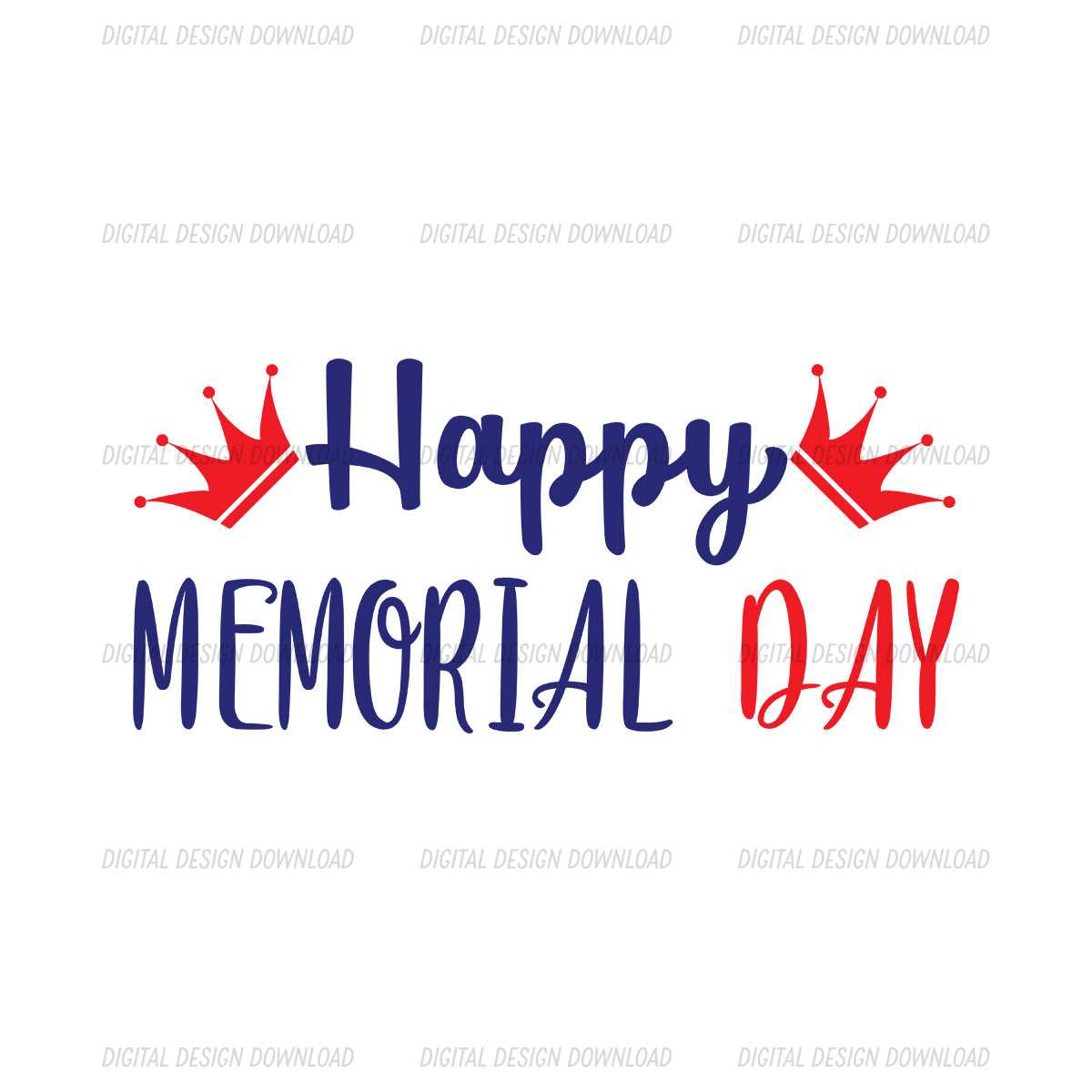 Happy Memorial Day Crown Clipart SVG | Inspire Uplift