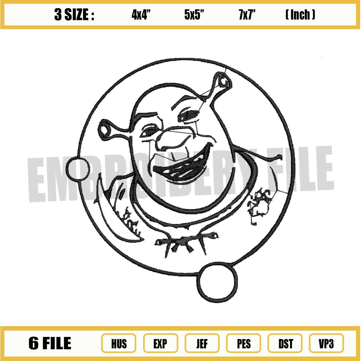 Smiling Shrek Embroidery Png | Inspire Uplift