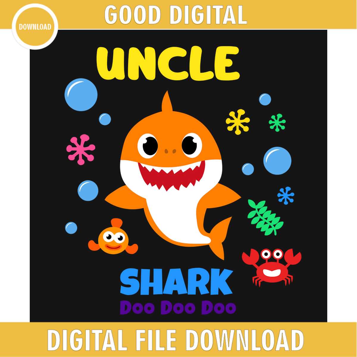 Uncle Baby Shark Doo Doo SVG | Inspire Uplift