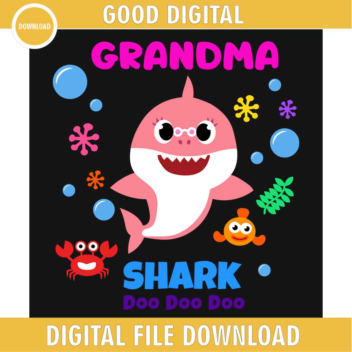 Grandma Baby Shark Doo Doo SVG | Inspire Uplift