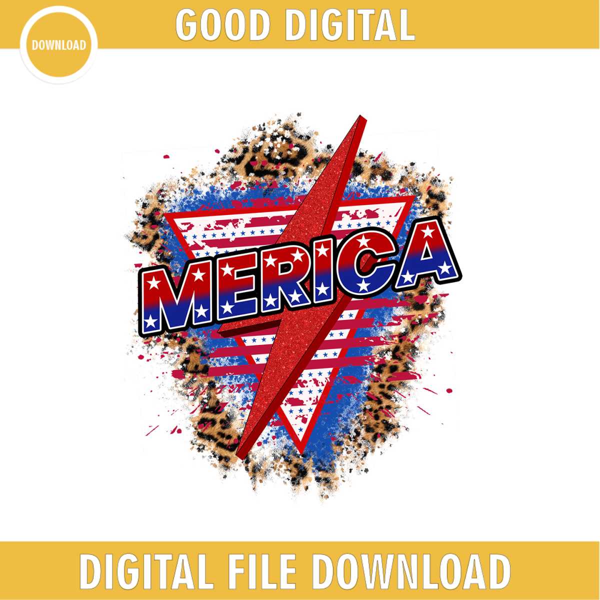 4th Of July Merica Thunder Bolt Sublimation PNG | Inspire Uplift