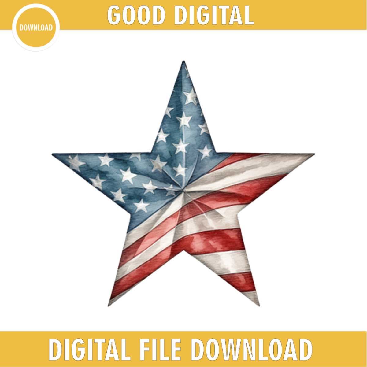 4th Of July American Flag Star Watercolor SVG | Inspire Uplift
