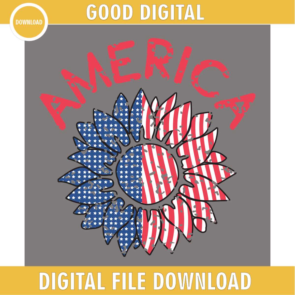 America 4th Of July Sunflower Flag SVG | Inspire Uplift