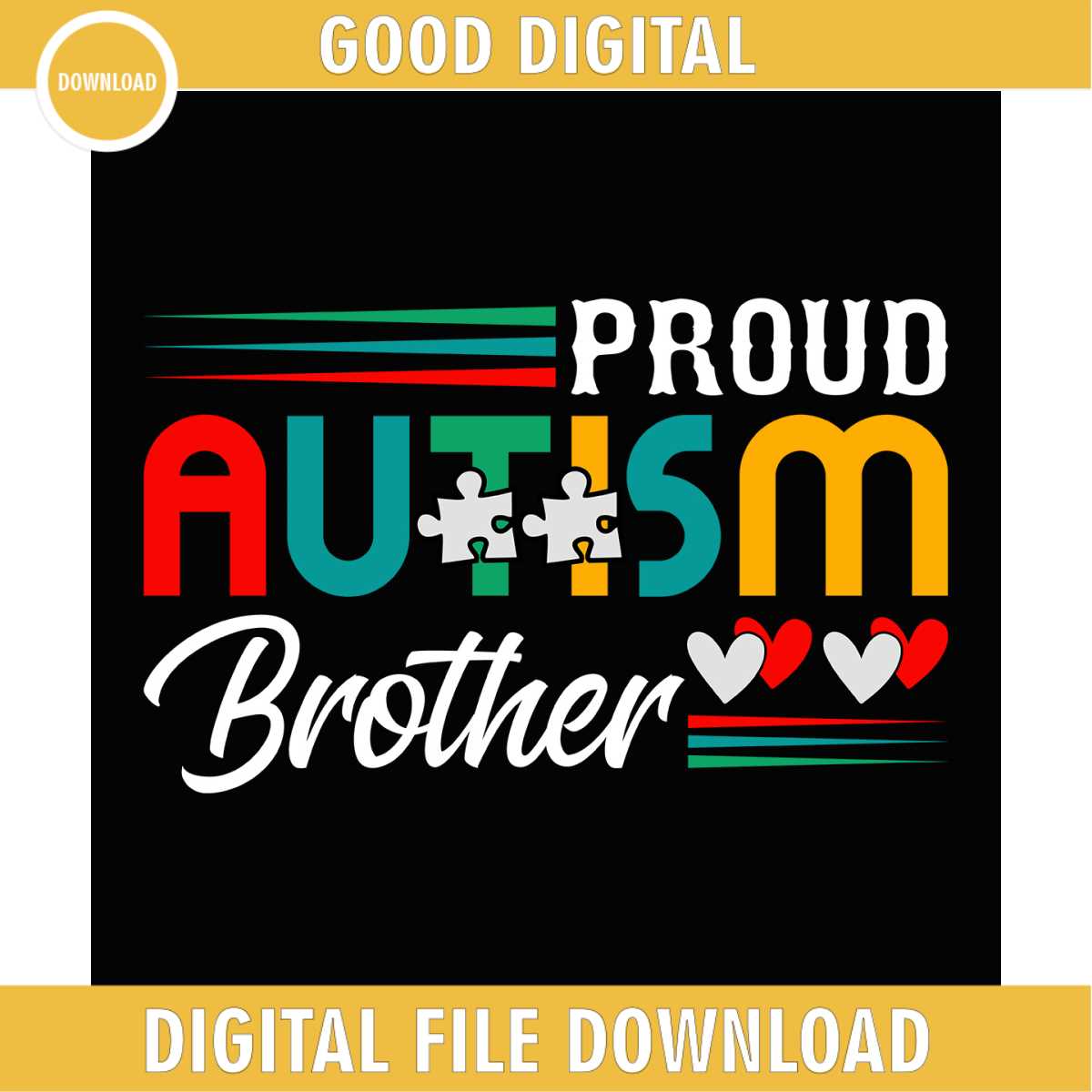 Proud Autism Awareness Brother Love PNG | Inspire Uplift