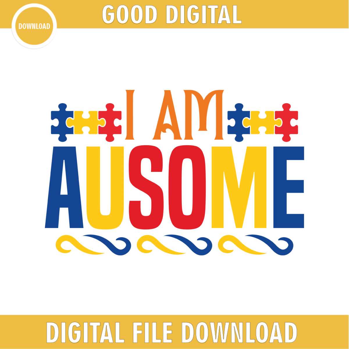 I Am Ausome Autism Awareness Puzzle Day SVG | Inspire Uplift