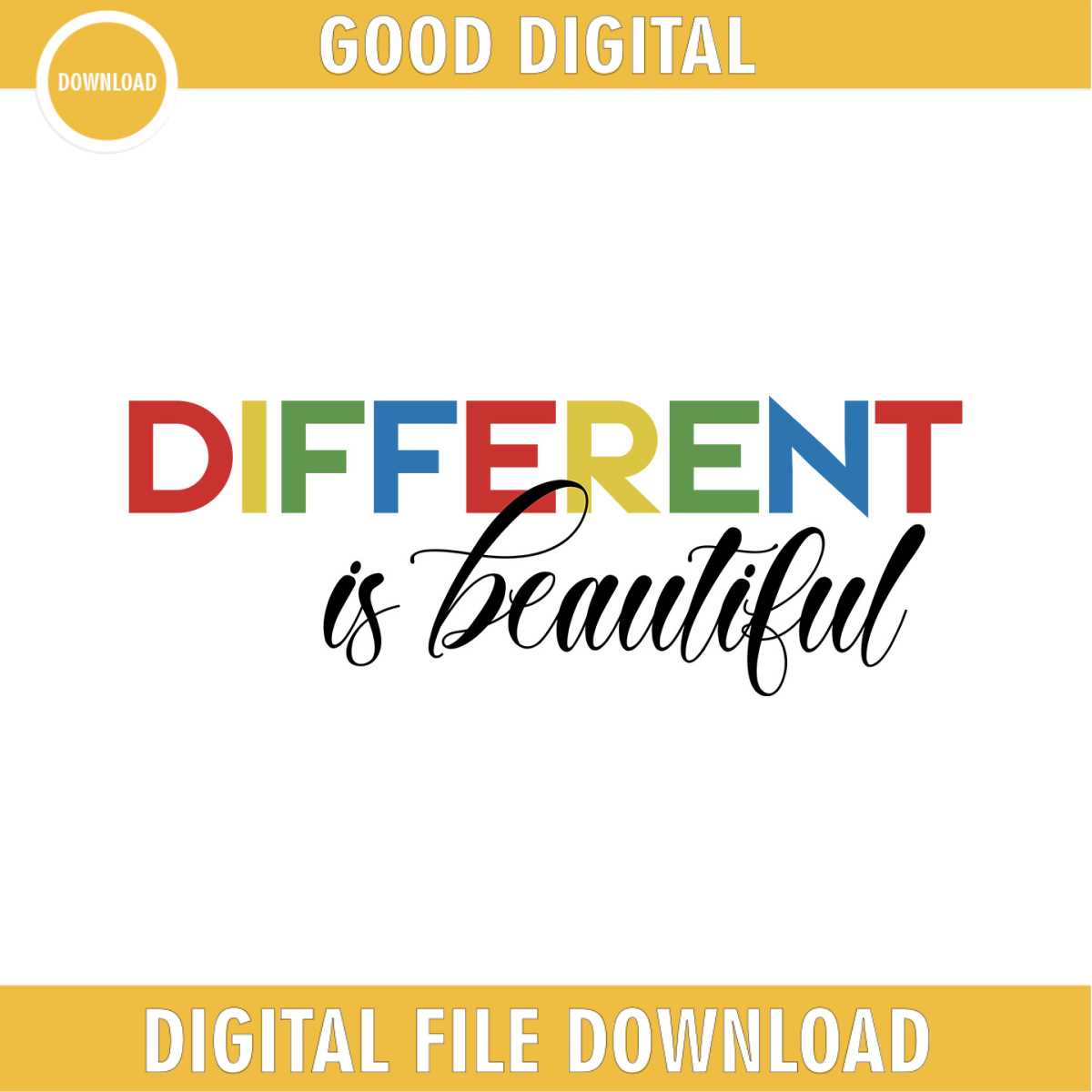 Different Is Beautiful Autism Awareness Quotes SVG | Inspire Uplift