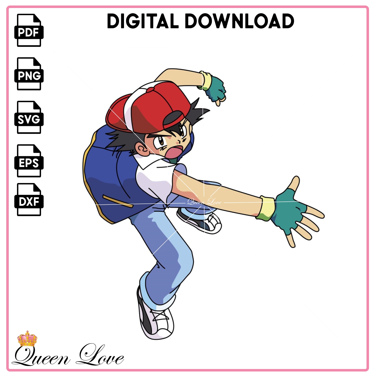 Pokemon Trainer Ash Ketchum Satoshi SVG Cut Files | Inspire Uplift