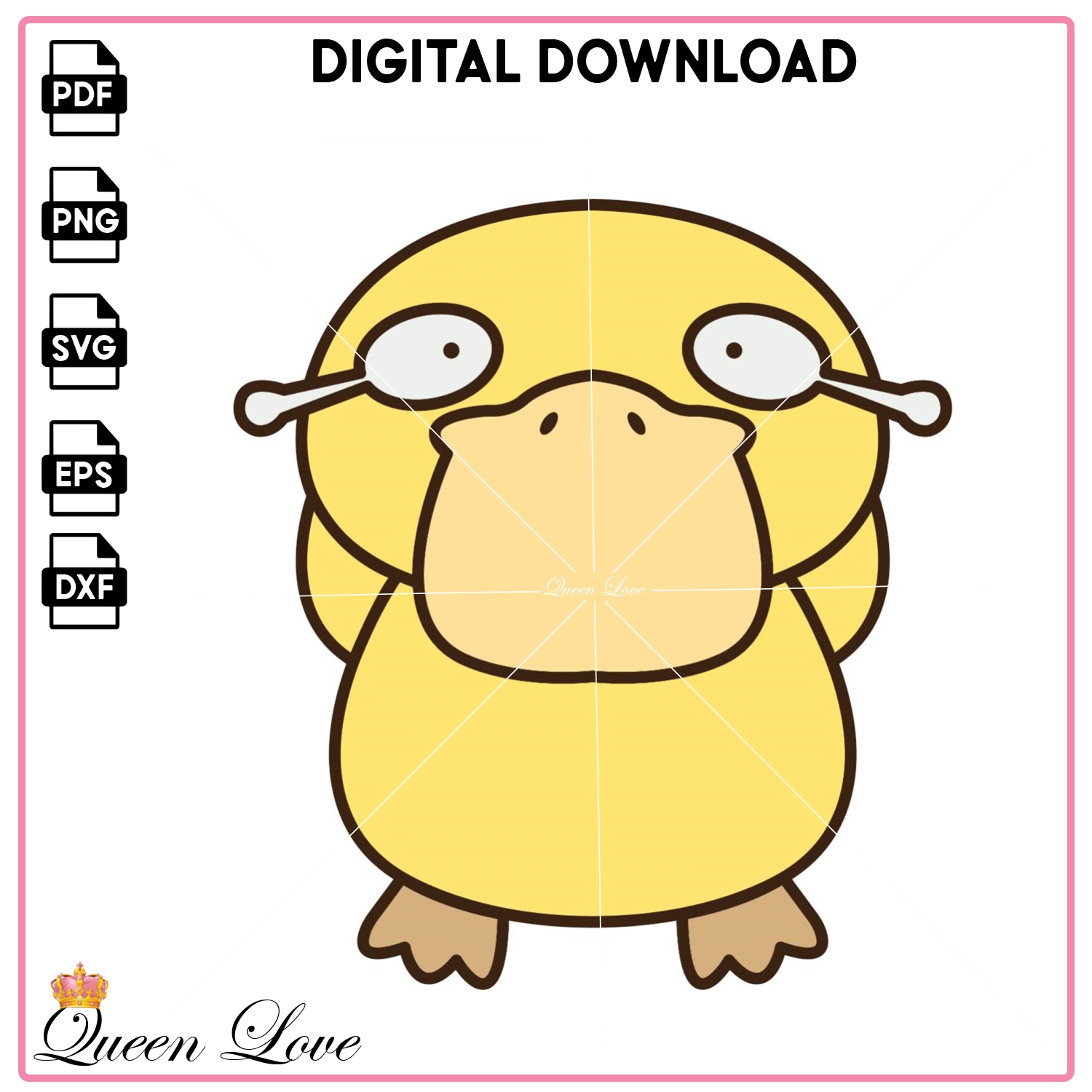 Water Type Chibi Pokemon Koduck SVG - Inspire Uplift