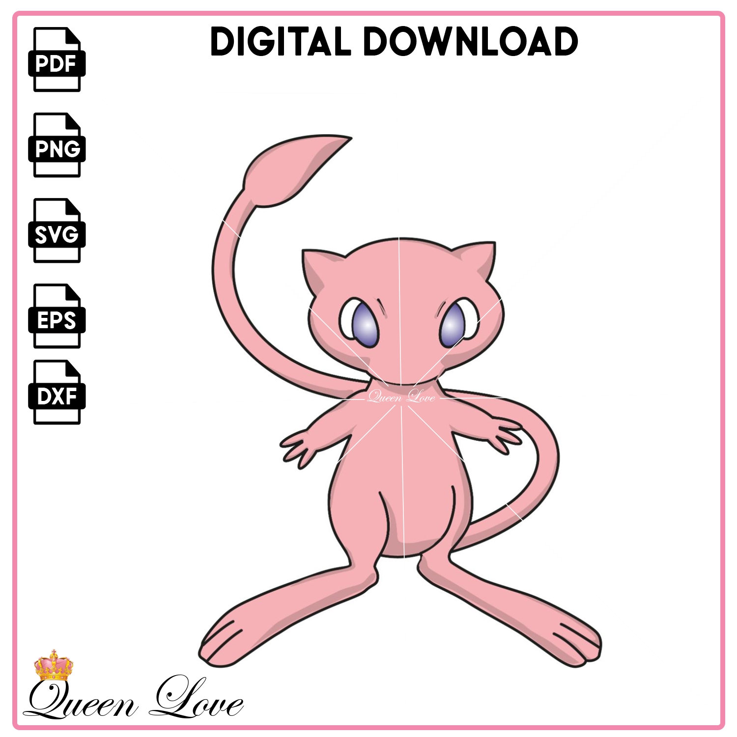Anime Pink Pokemon Mew Japan Cartoon SVG | Inspire Uplift