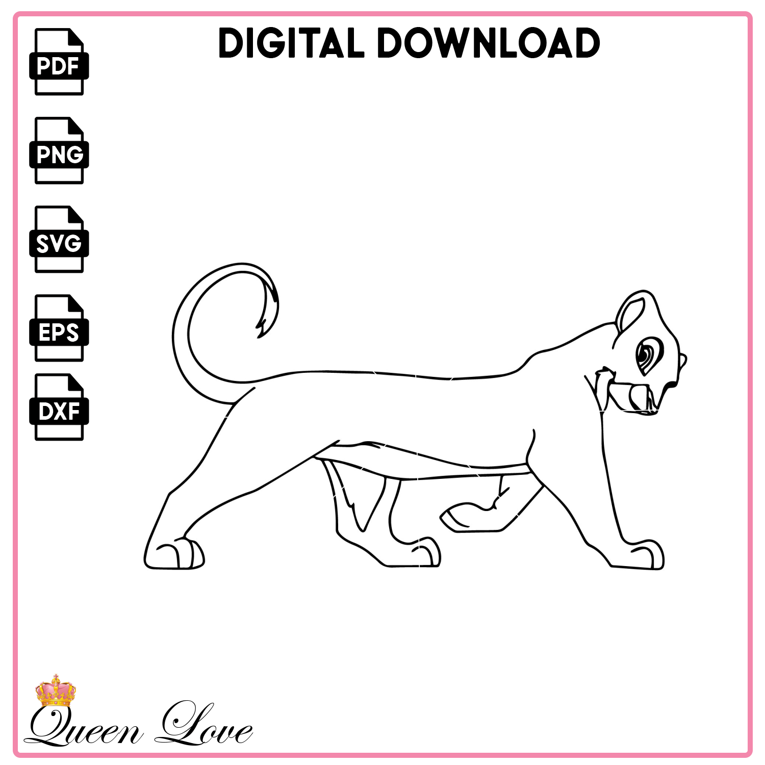 Adult Nala SVG (The Lion King) Digital Files, The Lion King | Inspire ...