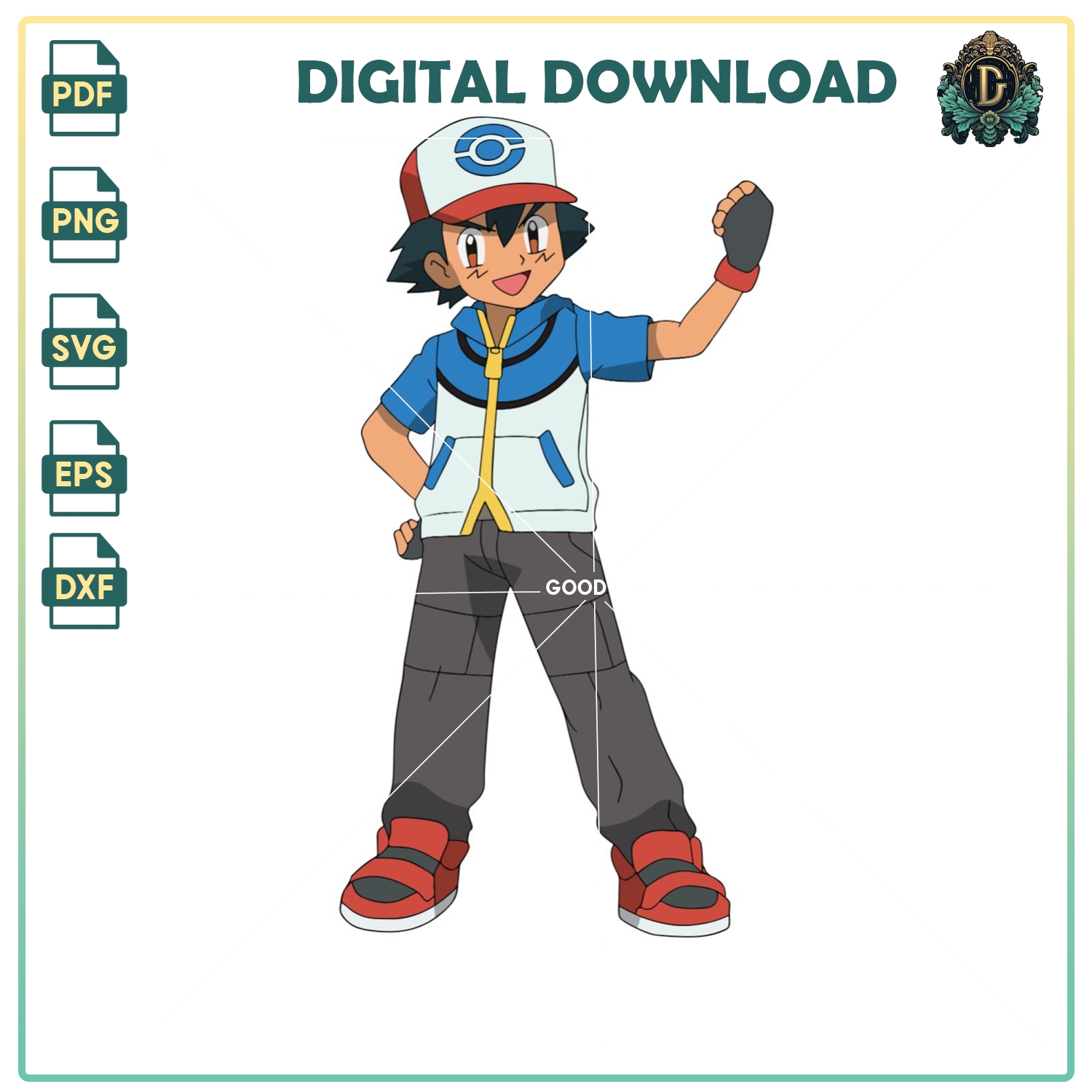 Anime Pokemon Ranger Satoshi Ash Ketchum SVG - Inspire Uplift