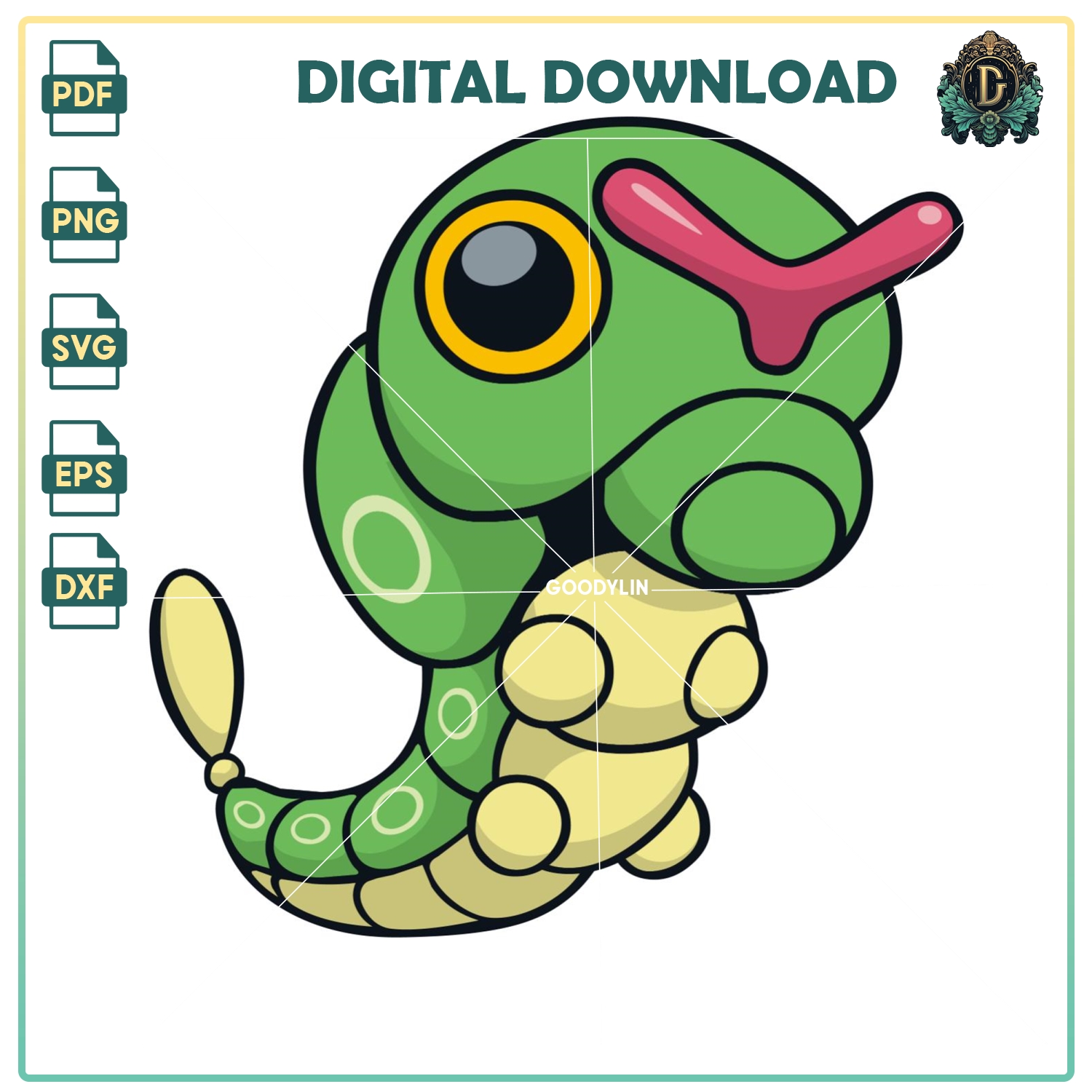 Insect Pokemon Caterpie Satoshi Anime SVG | Inspire Uplift